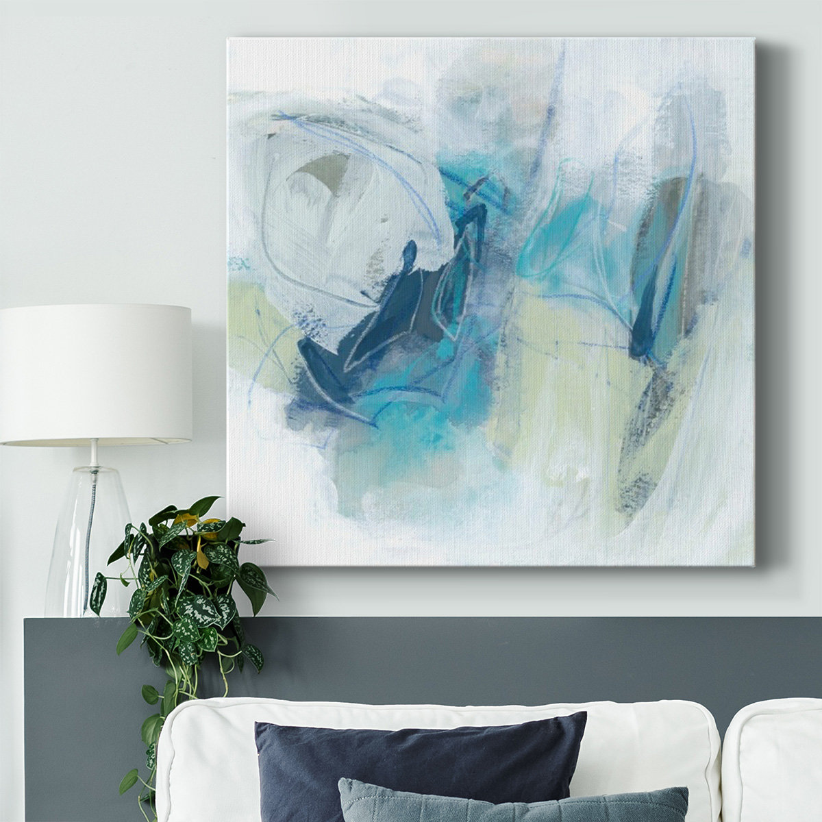 Wrought Studio Blue Chasm IV-Gallery Wrapped Canvas 2844584-R | Wayfair