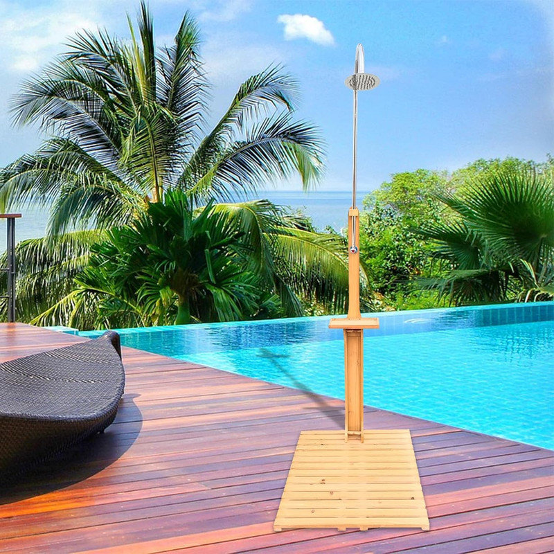 Beniar Outdoor Shower Wood Outside Shower ,Outdoor Pool Shower with ...