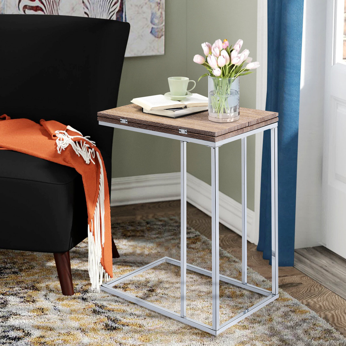 Latitude Run® Dopkins End Table, Side Table, C Table, Expandable Accent ...