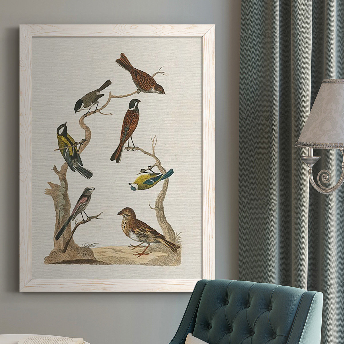 Red Barrel Studio® Barnell Antique Birds in Nature II Framed on Canvas ...
