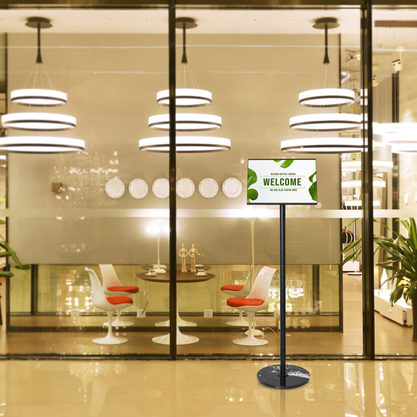 AMOBRO Standing Sign Holder 8.5 x 11 inch Acrylic Panel 360 Degree ...