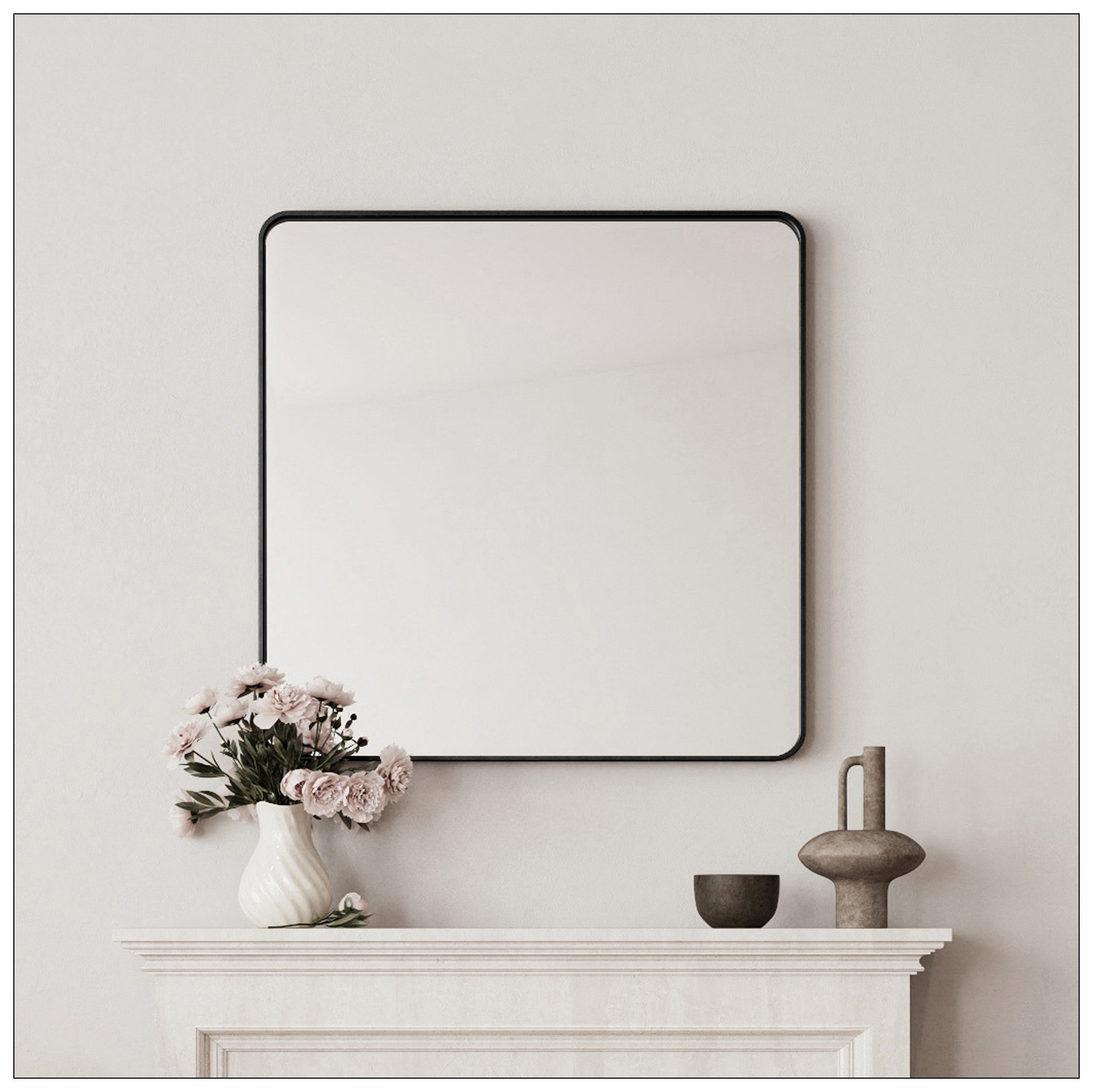 Latitude Run® Wall Mirror Square Mirror Metal Framed Mirror Square ...