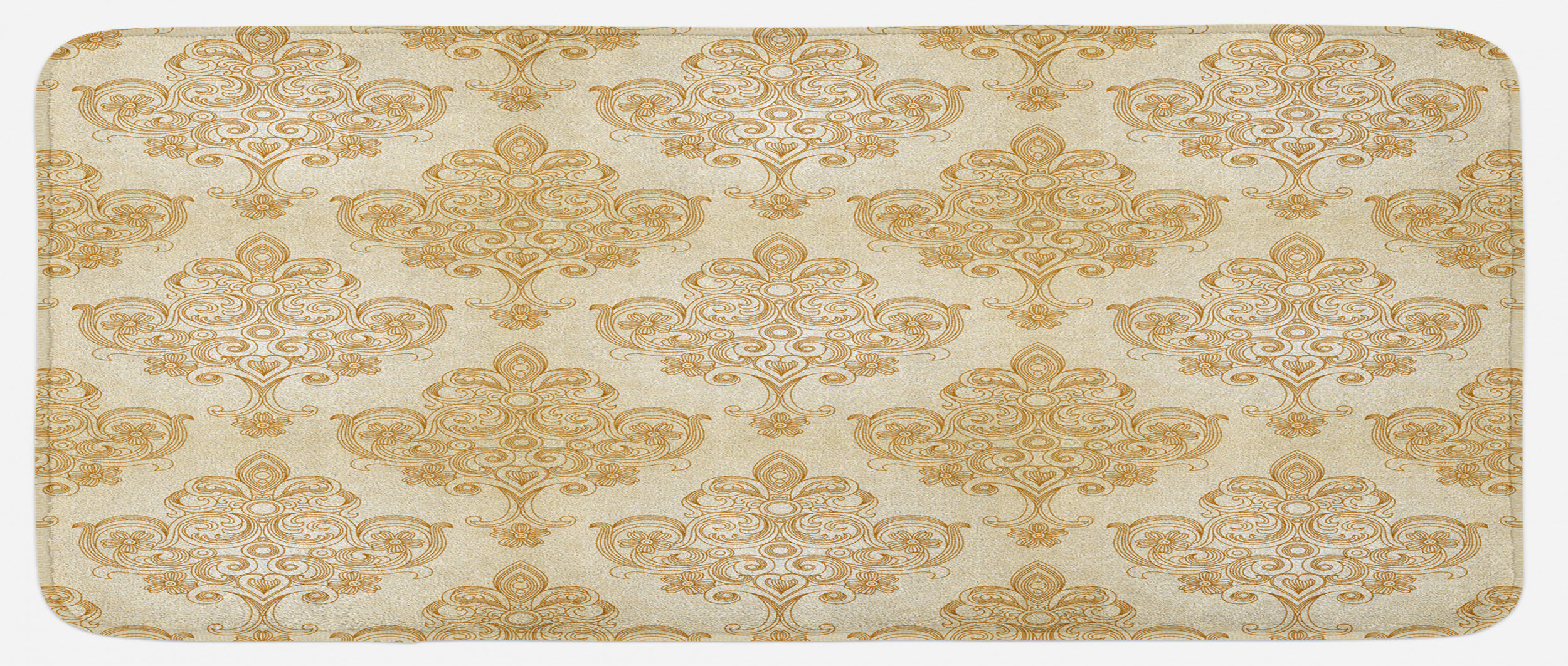 East Urban Home Vintage Baroque Pattern With Curved Flower Lines Rococo ...