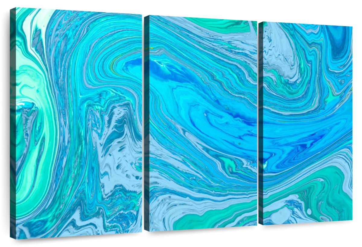 Wade Logan® Avery Abstract Turquoise Waves | Wayfair