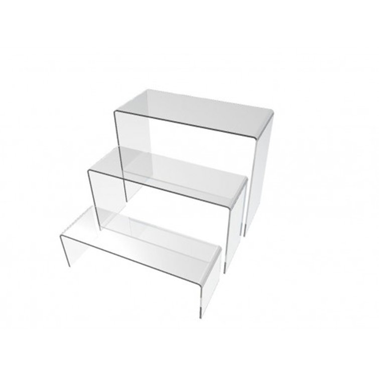 FixtureDisplays 3 Piece Acrylic Plexiglass Clear Riser Set & Reviews ...