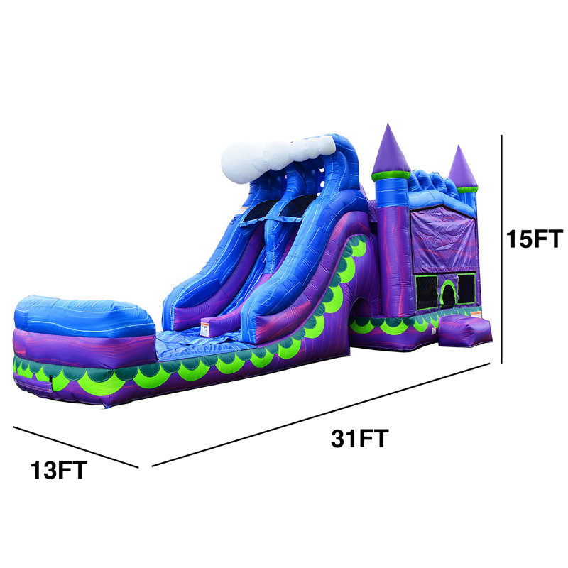 JumpOrange Mermaid Commercial Grade Bounce House Water Slide for Kids ...