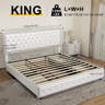 House of Hampton® Vintage Upholstered Platform Bed Frame With Galaxy ...