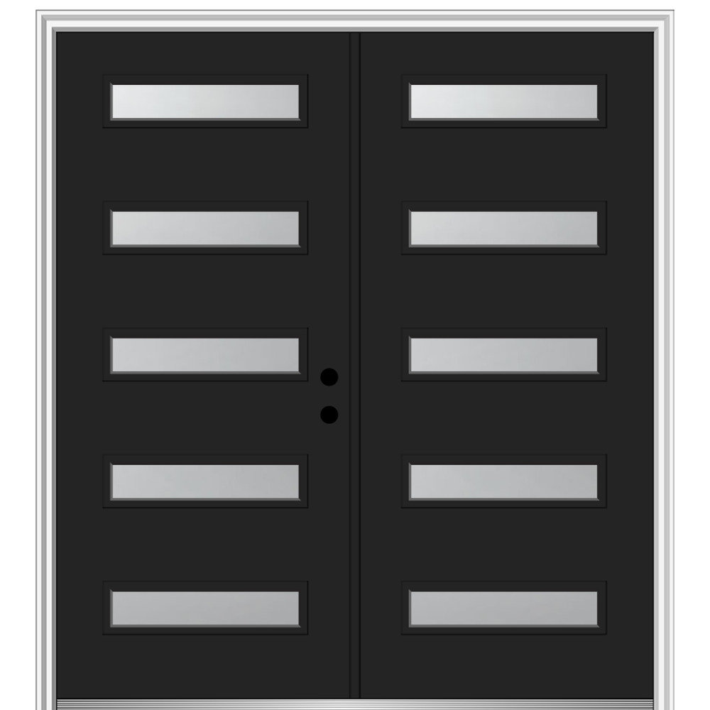 MMI DOOR Painted Fiberglass Exterior 5-Lite Spotlight Double Door Spot ...