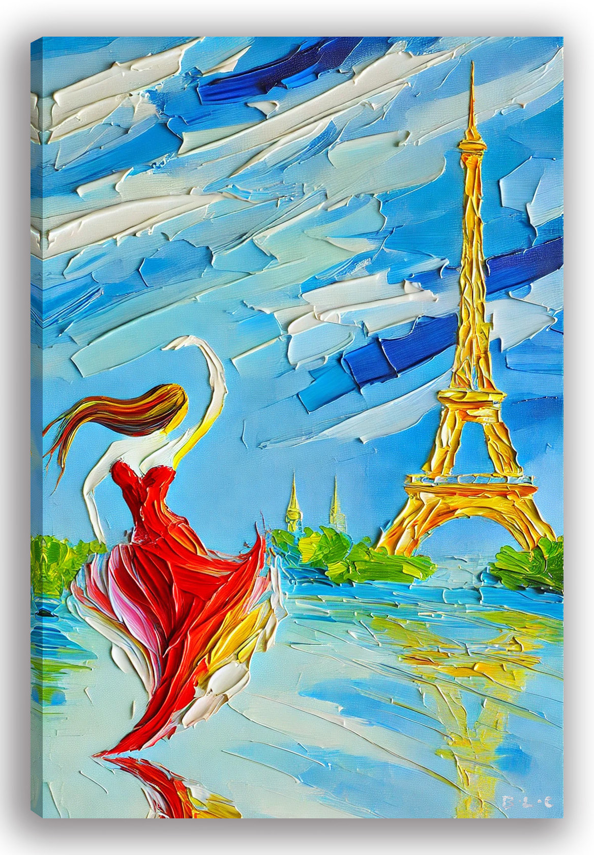 Winston Porter Abstract Dancing in Parisian Light Wrapped Canvas Wall ...