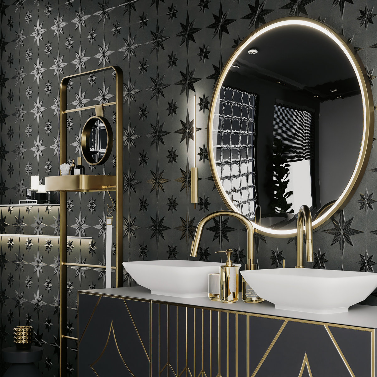 Merola Tile Stella Lustre 10" x 10" Porcelain Patterned Wall Tile ...