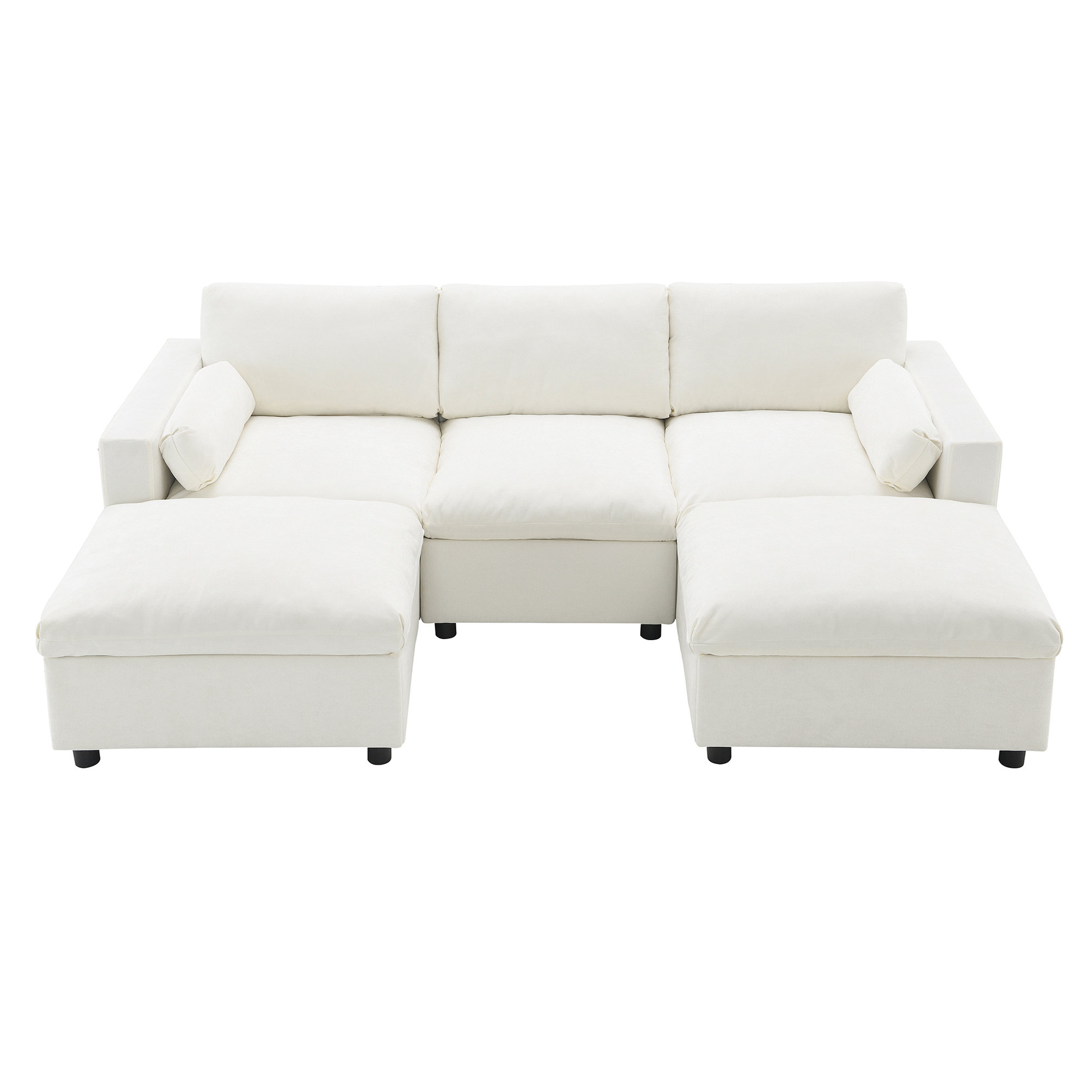 Latitude Run® 86.5" Chenille Modular Sectional Sofa With Storage ...