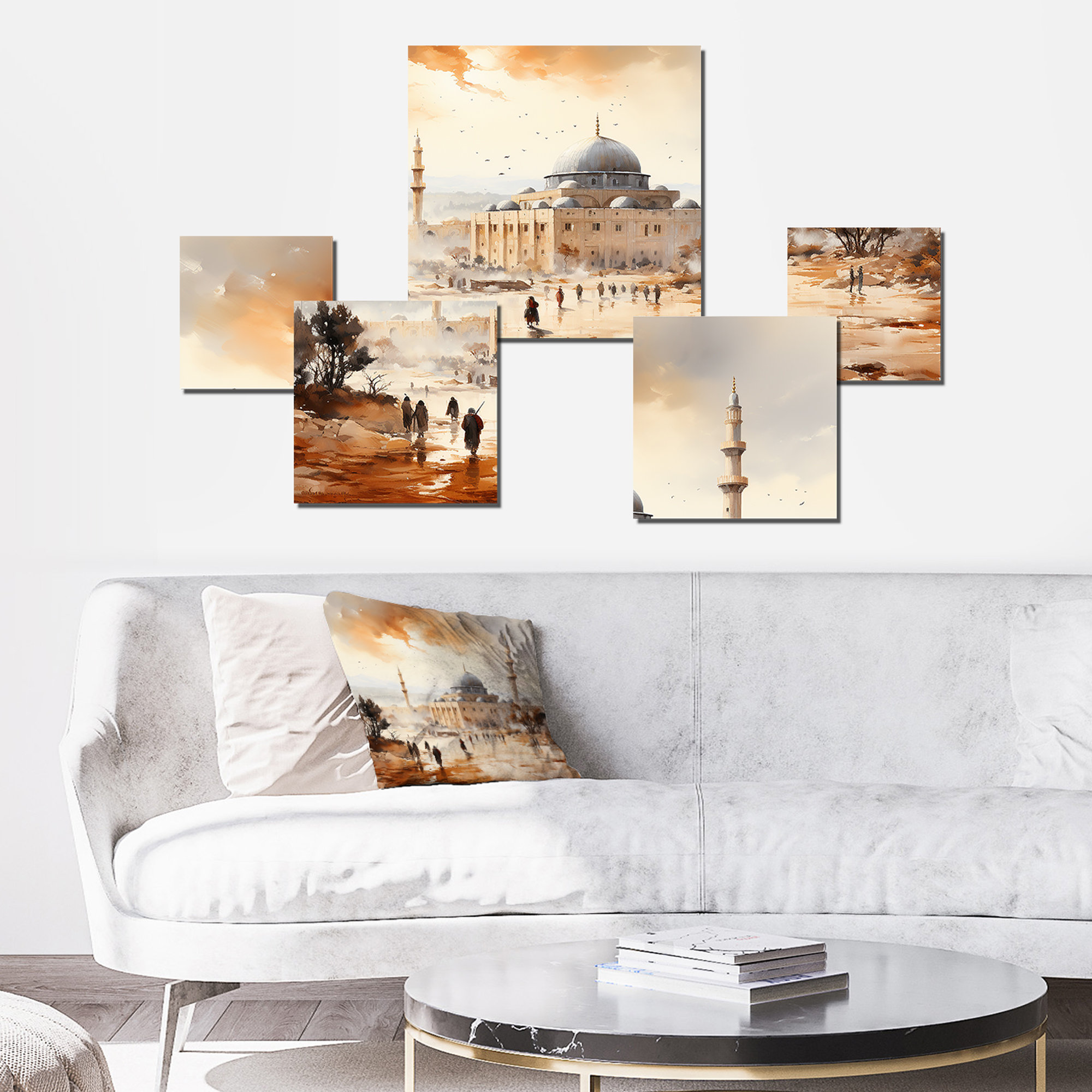 Lark Manor Prophets Al Aqsa Mosque 4 - Islam Square Wall Art Set Of 5 ...