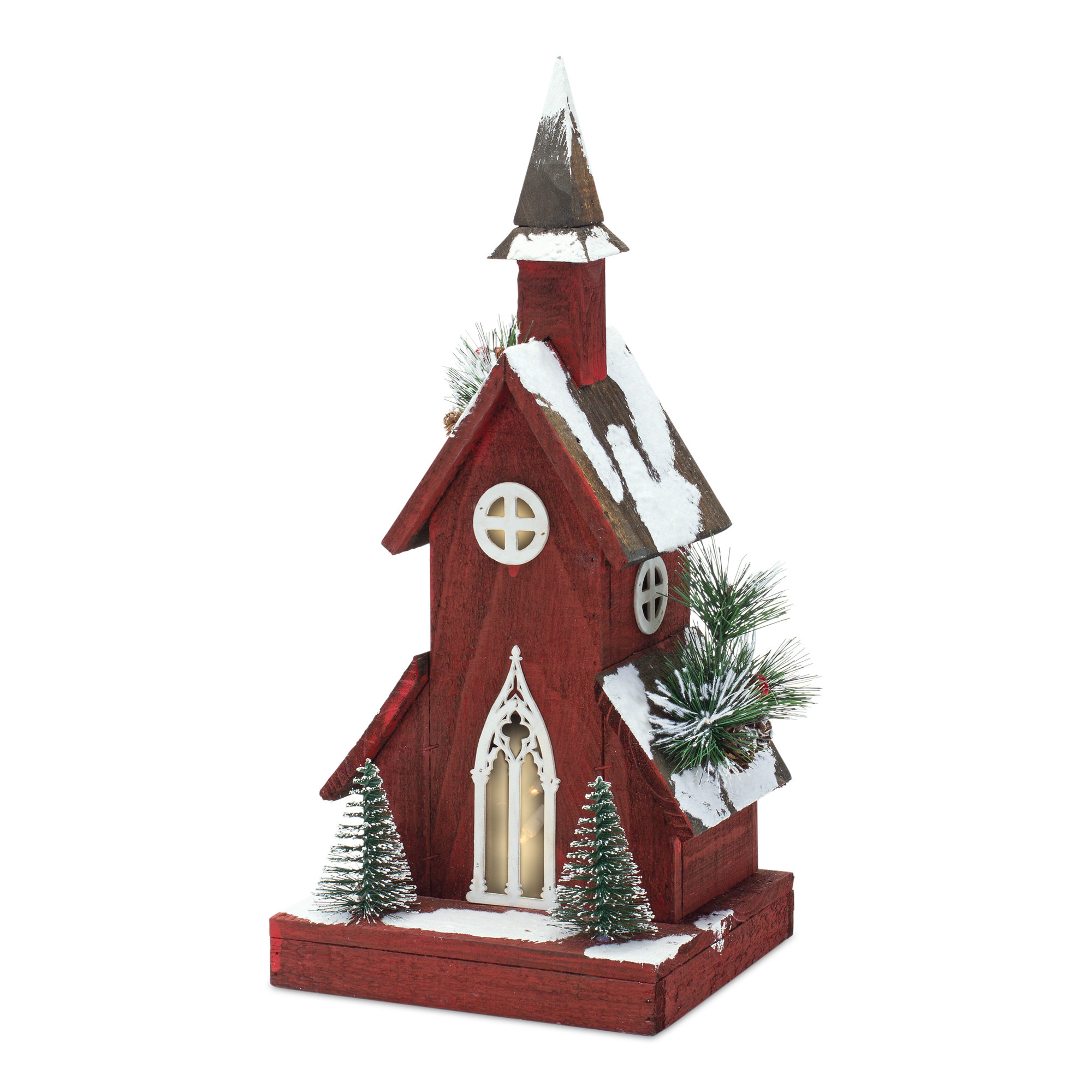 The Holiday Aisle® Wood Church | Wayfair