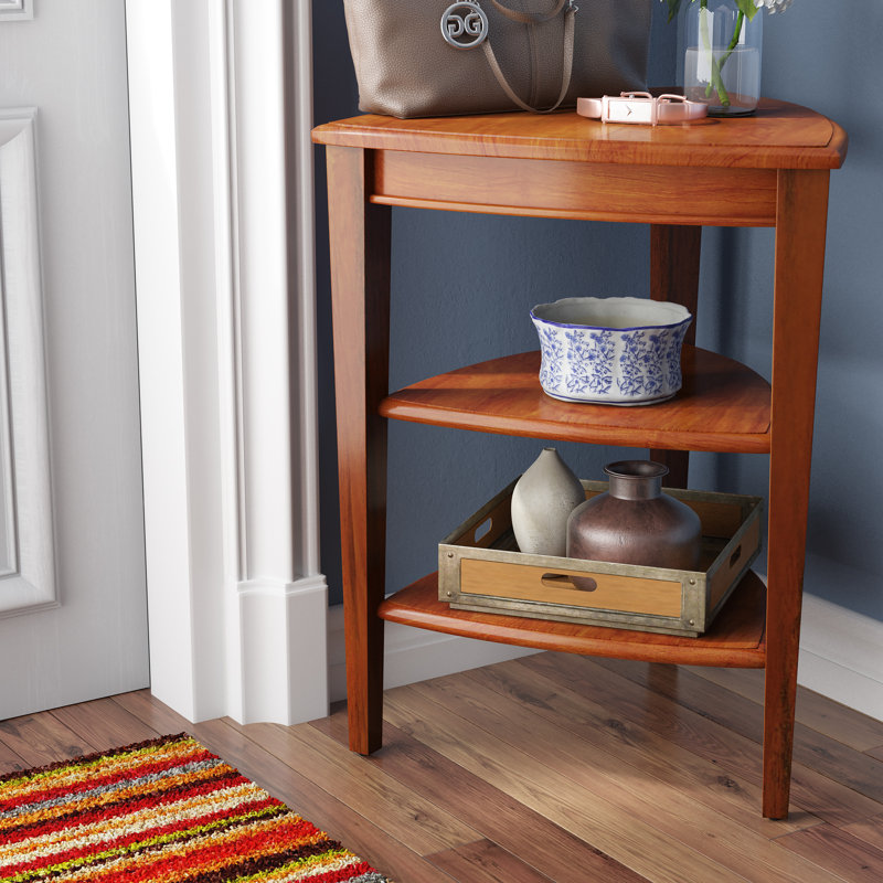 Charlton Home® Shield Solid Wood Tier Corner Table "& Reviews" | Wayfair
