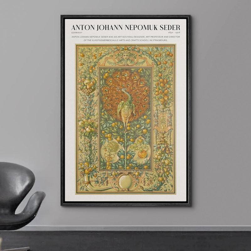 art nouveau peacock print