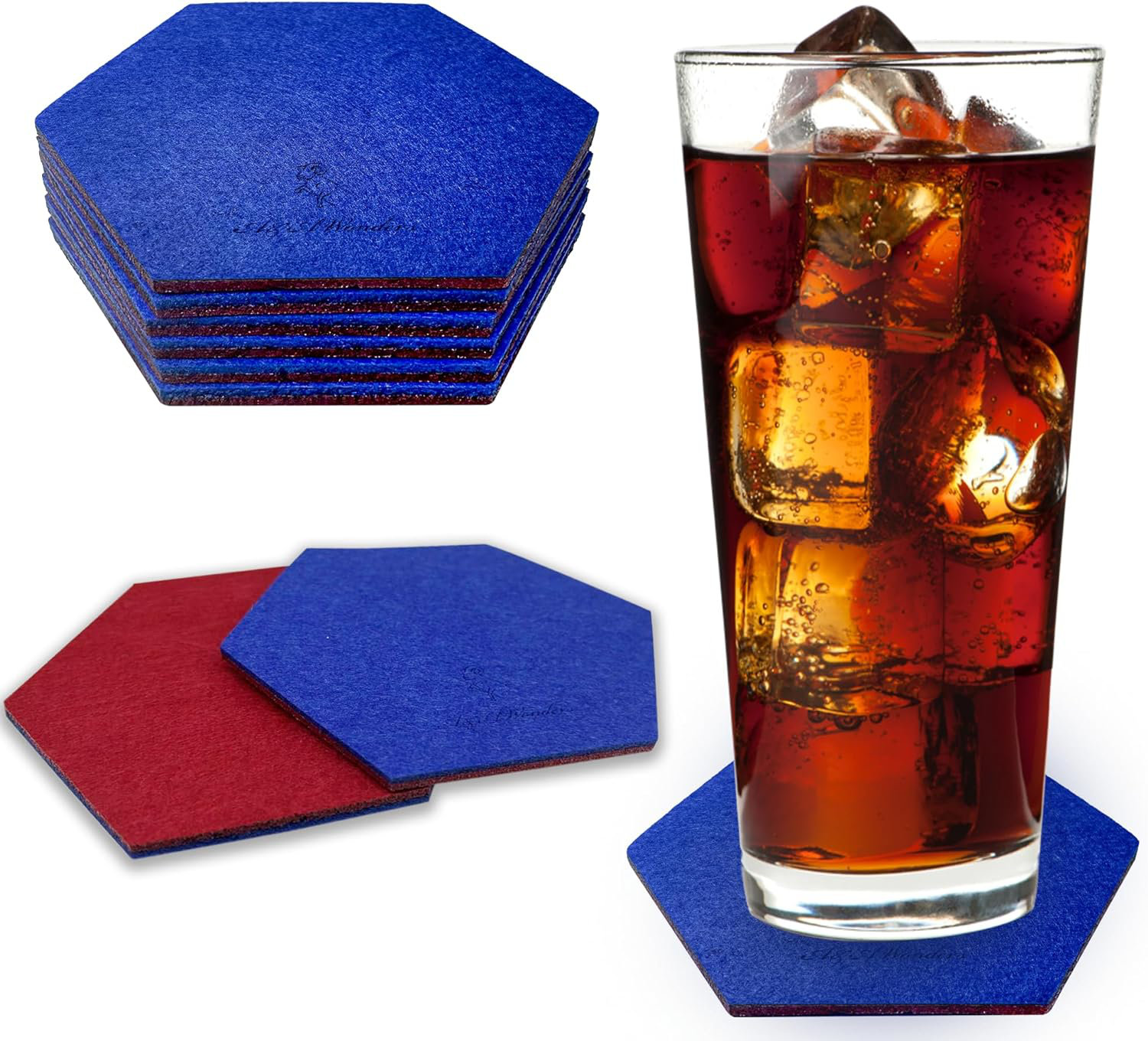 Ebern Designs Lorece Premium Felt Coasters For Drink, Absorbent Felt ...