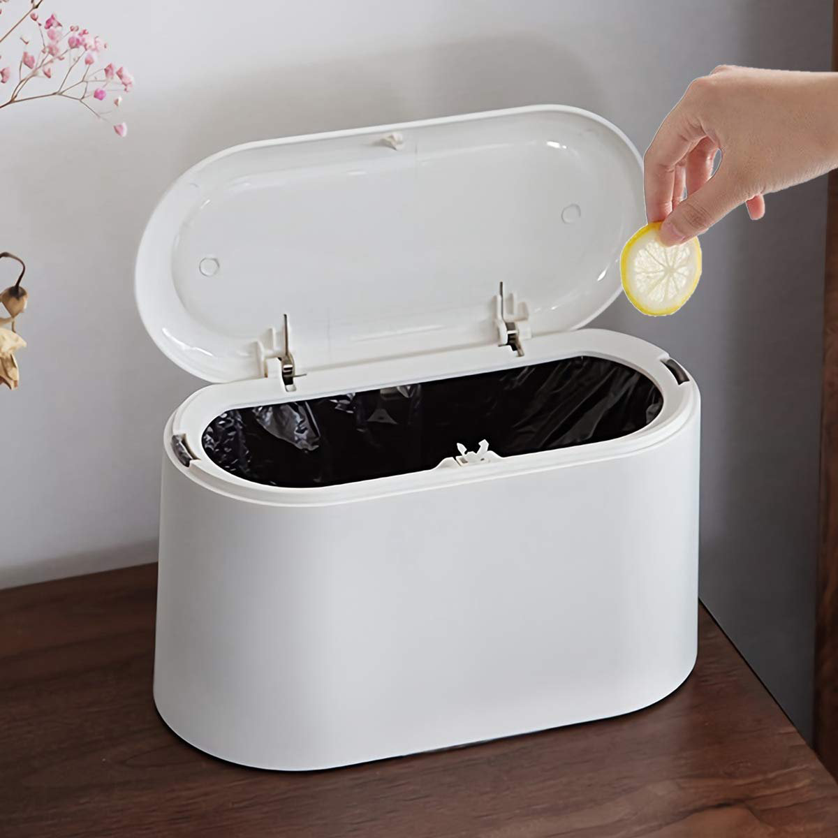 ColorLife Mini Trash Can With Lid, Press-Type With Removable Inner ...
