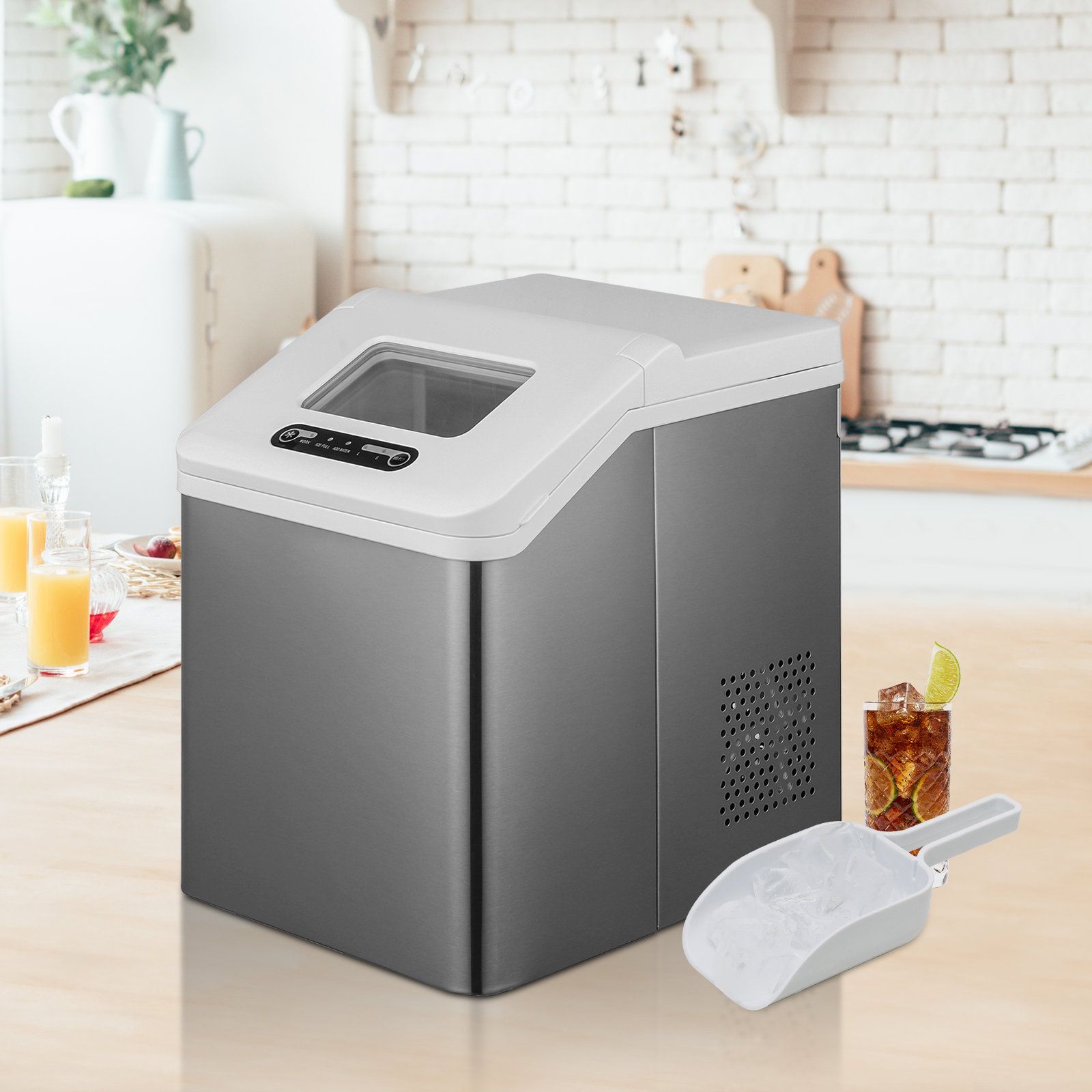 Bring Home Furniture 33 Lb. Daily Production Cube Clear Ice Portable ...