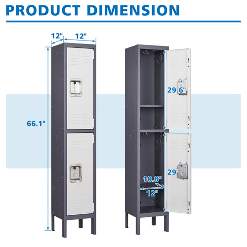 Steelcube Metal 2 - Tier 12.01'' Gym Locker with Padlock & Reviews ...