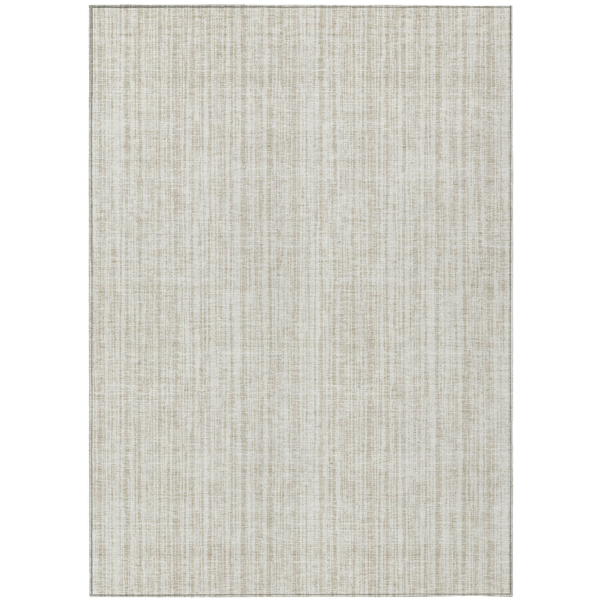 HomeRoots 10' X 14' Ivory And Beige Striped Washable Indoor Outdoor ...