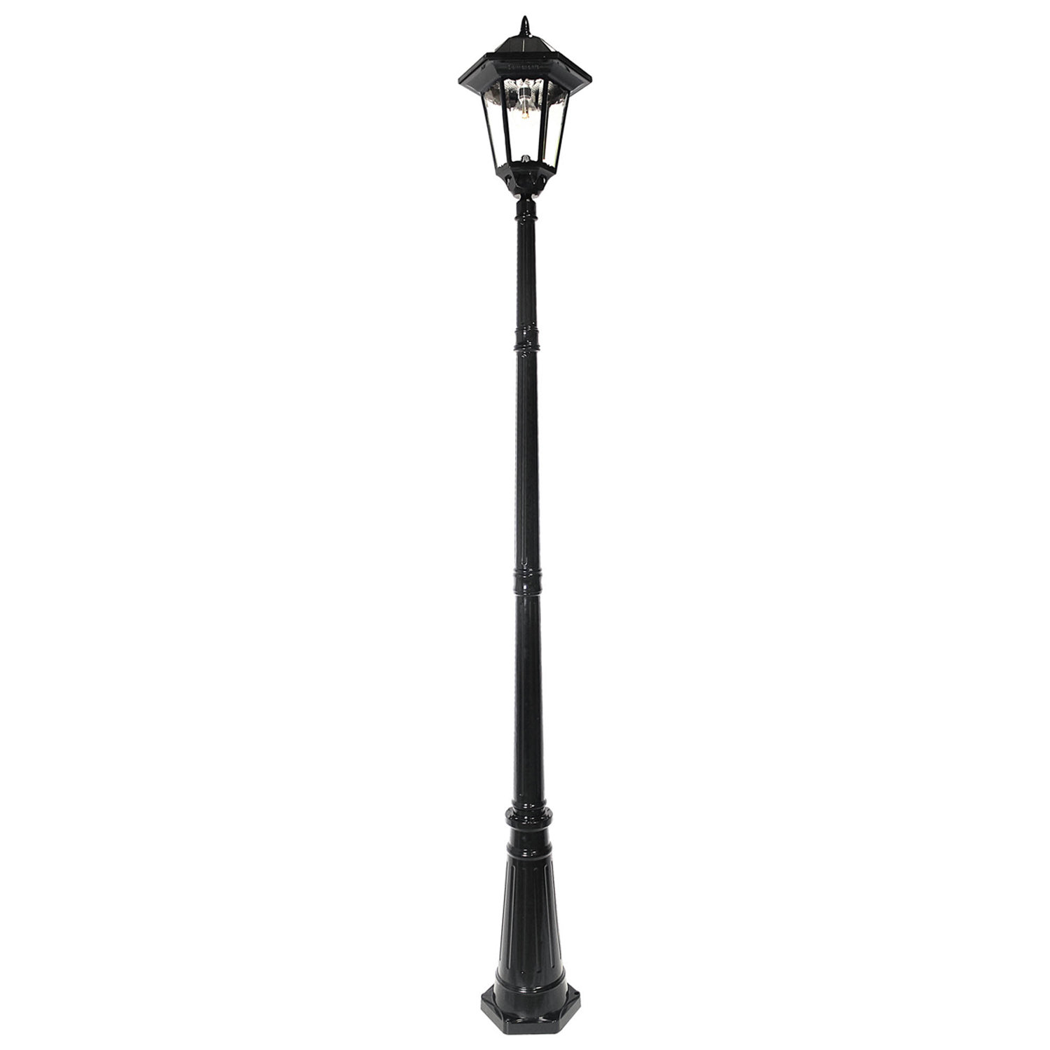 Gama Sonic Windsor Black 1-Light 96" H Solar Powered Lamp Post (Full ...