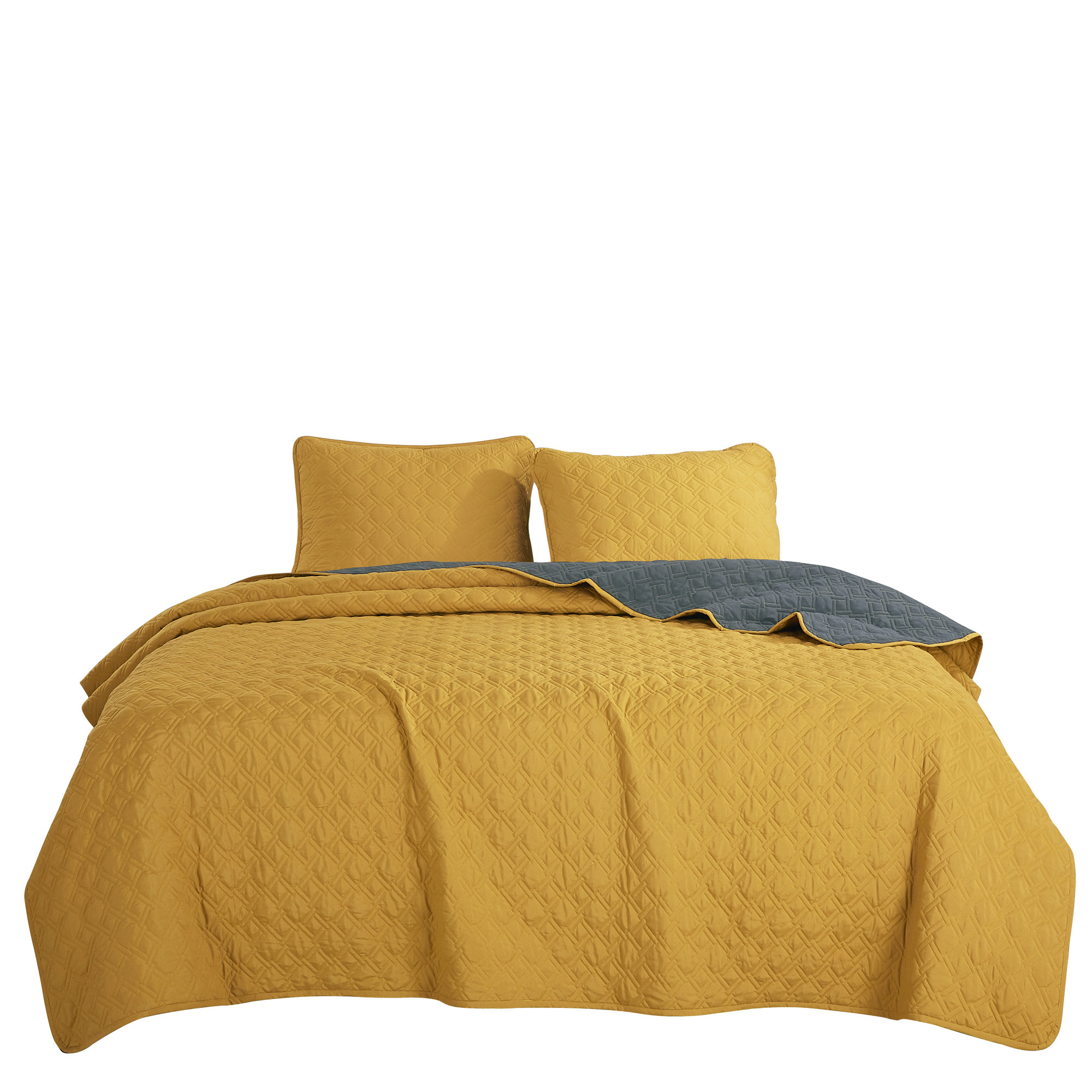 ESCA Yellow 3 Piece Coverlet Set | Wayfair