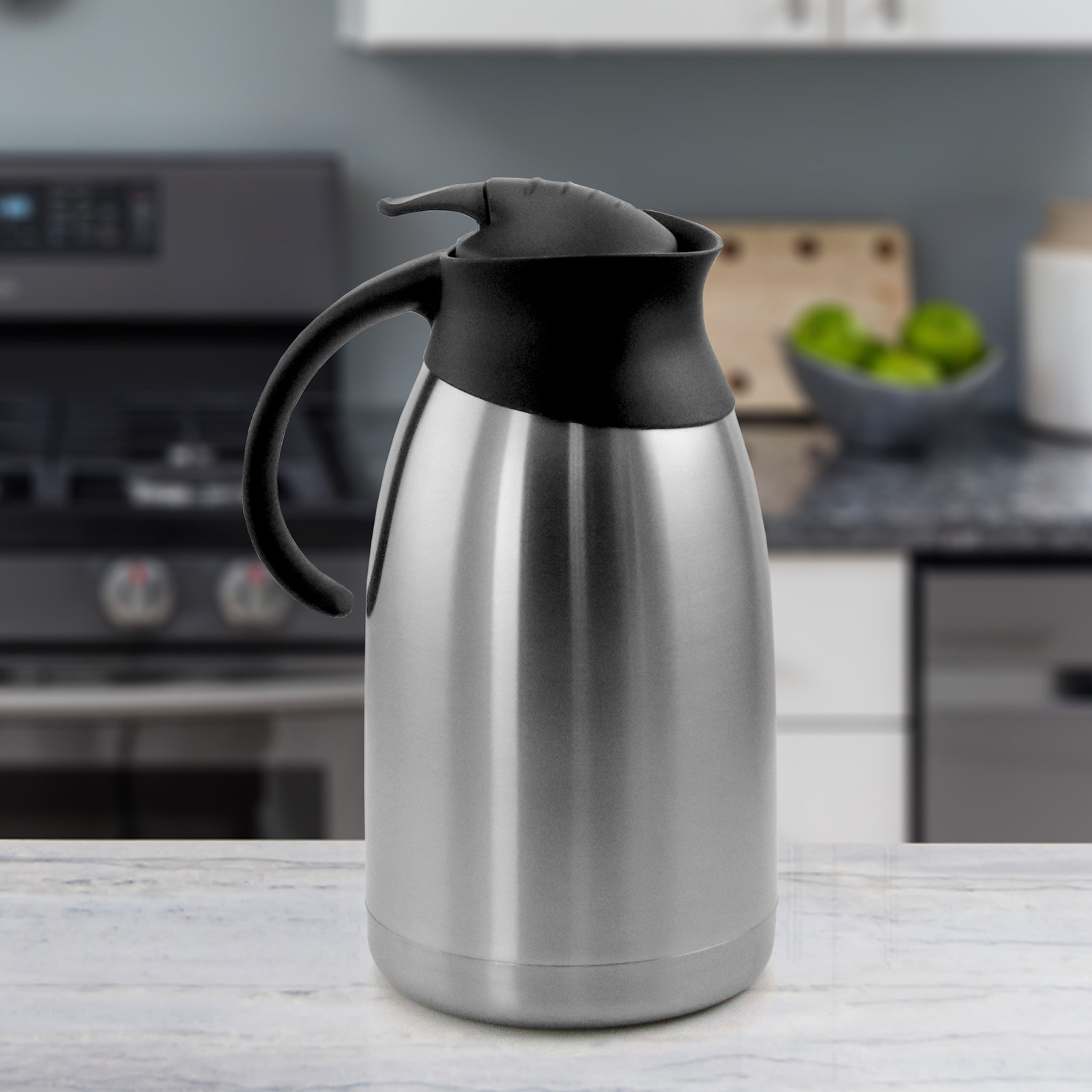 Mega Chef 2L Carafe Stainless Steel Thermal 8.5 Cup Coffee Carafe ...