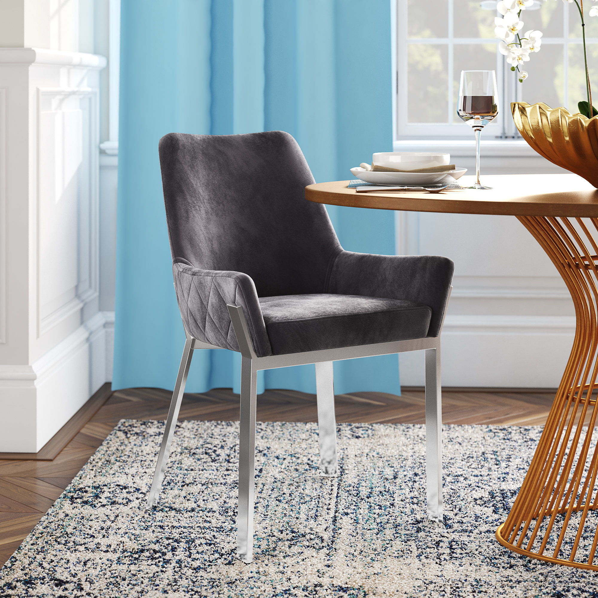 Willa Arlo™ Interiors Pangea Home Hudson Tufted Upholstered Arm Chair ...