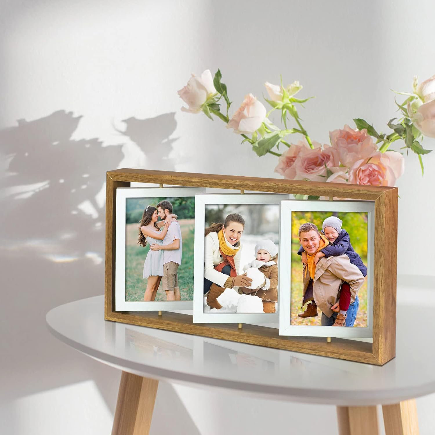 One Allium Way® 4x6 Rotating Picture Frame Desktop Rustic 4x6in Photo ...