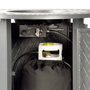 Lark Manor Delrick Round 34 In. X 34 In. Aluminum Propane Fire Pit ...