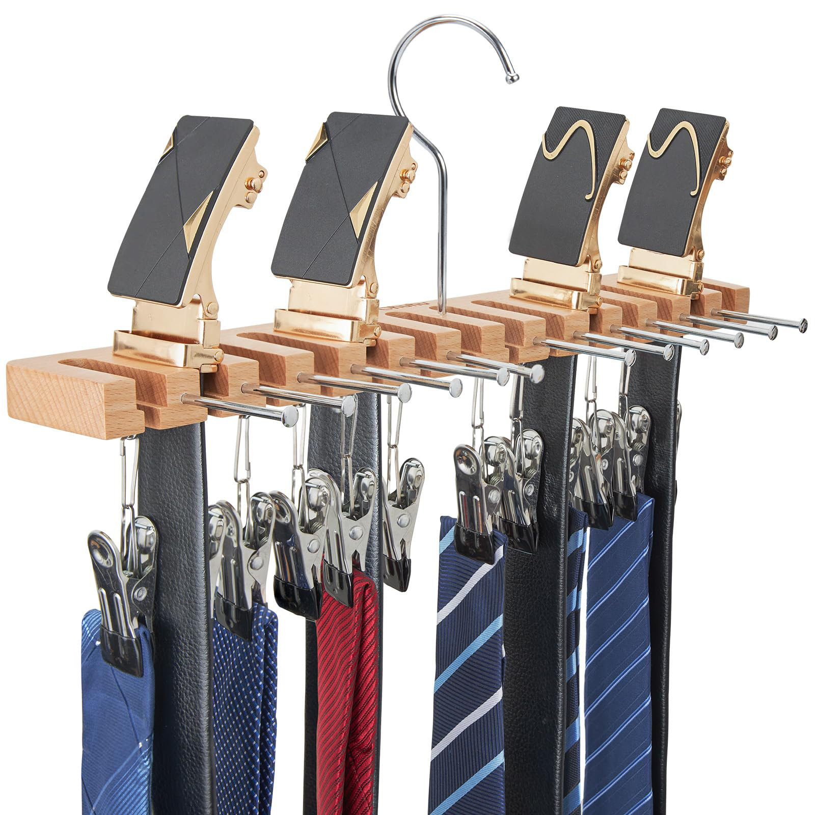 Rebrilliant 3 In 1 Wall Mounted Hat Organizer, 14 Belt Racks 12 Tie ...