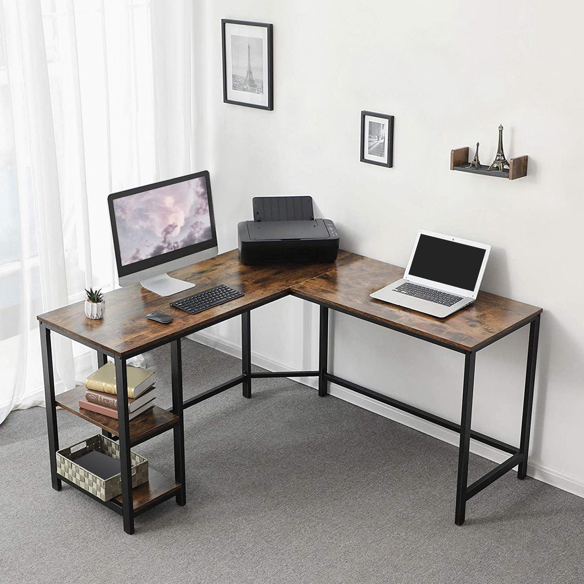 Lipoton Wood And Metal Frame Computer Desk - Wayfair Canada