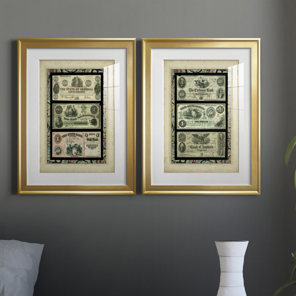 Trinx Money Money Money I Framed On Paper 2 Pieces Print | Wayfair