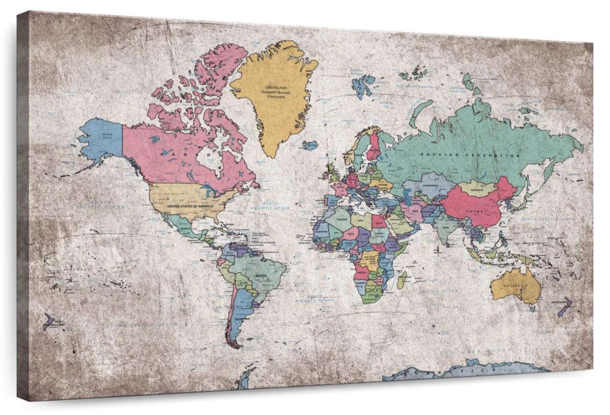 Elephant Stock Geographic World Map III | Wayfair