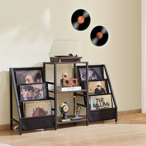 17 Stories 3-Tier Record Player Stand Vinyl Record Stand up to 280 ...