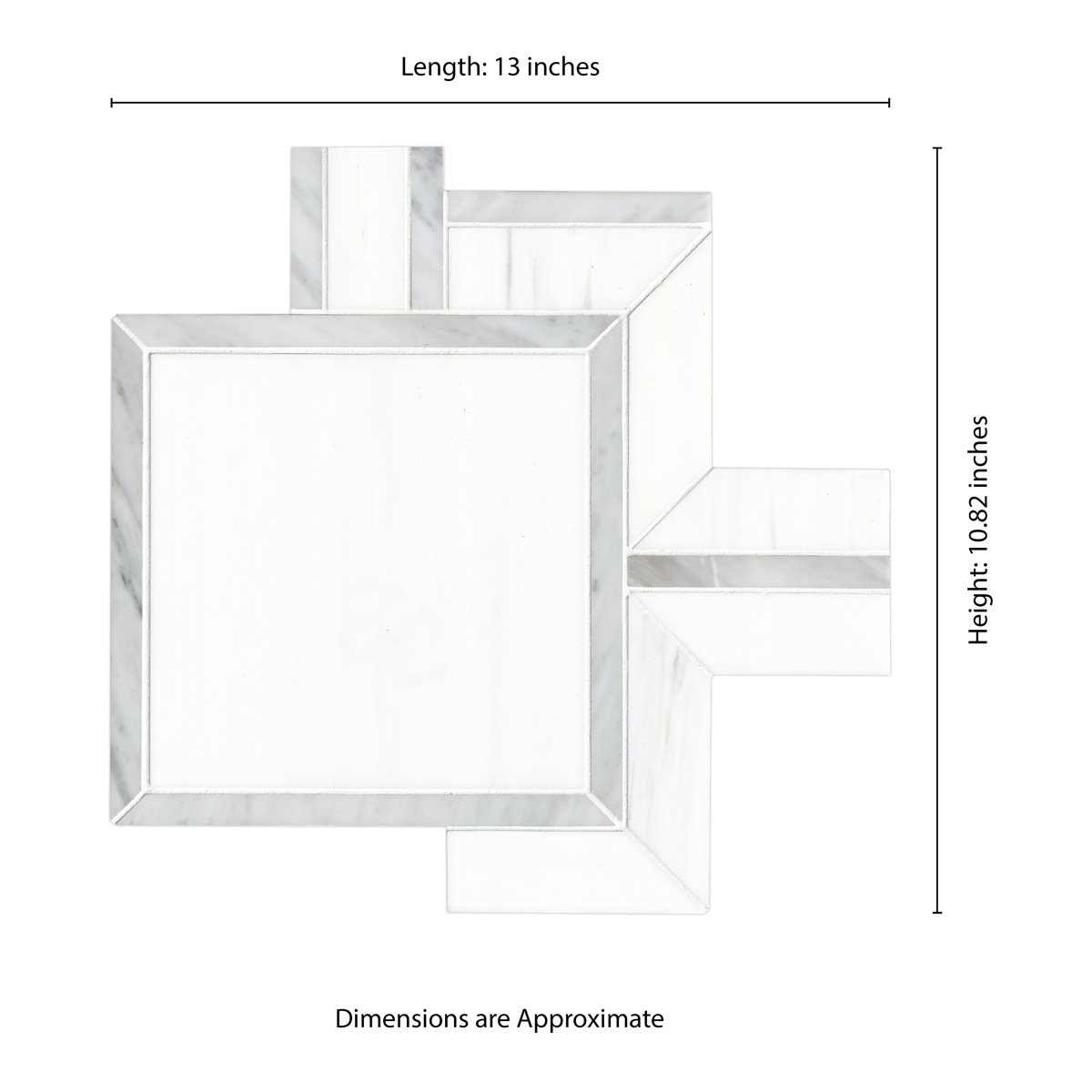 Ackland Calabria Frost Portico 11 in. x 13 in. Polished Marble Mosaic ...