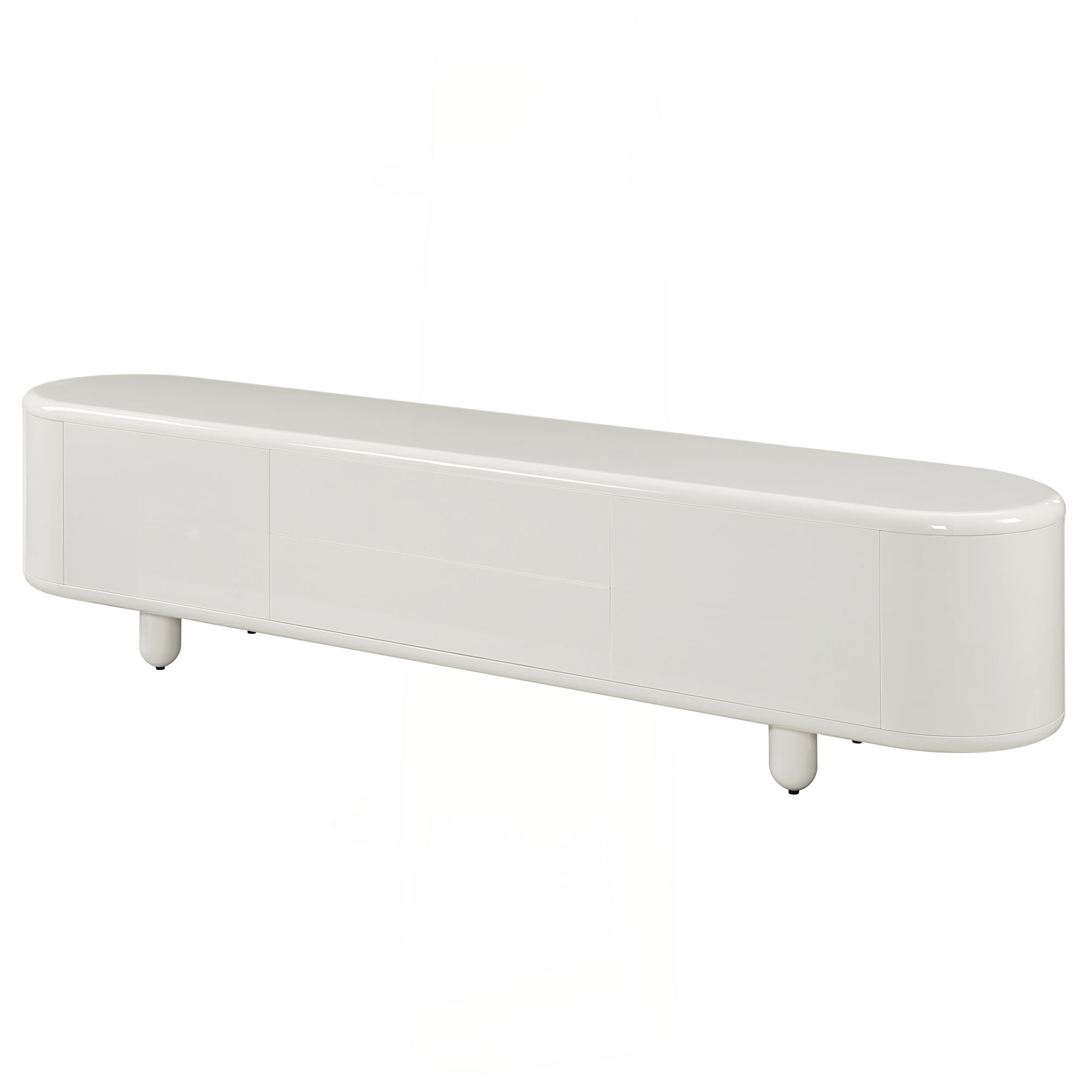 Wrought Studio™ Keely White High Gloss TV Stand | Wayfair