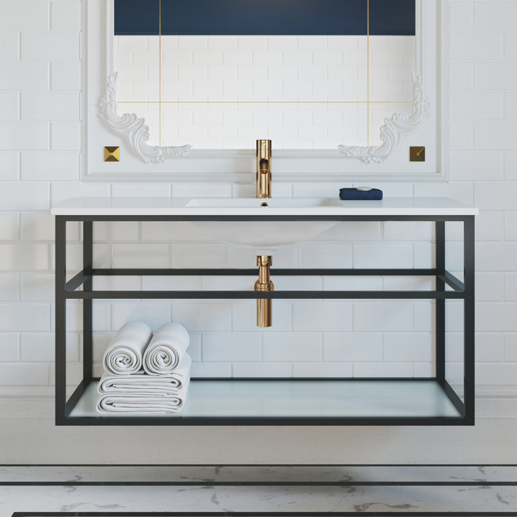 Swiss Madison Pierre 48 Single, Open Shelf, Metal Frame Bathroom Vanity ...