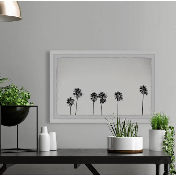 Bless international 'Four Palm Trees' - Picture Frame Print on Paper ...