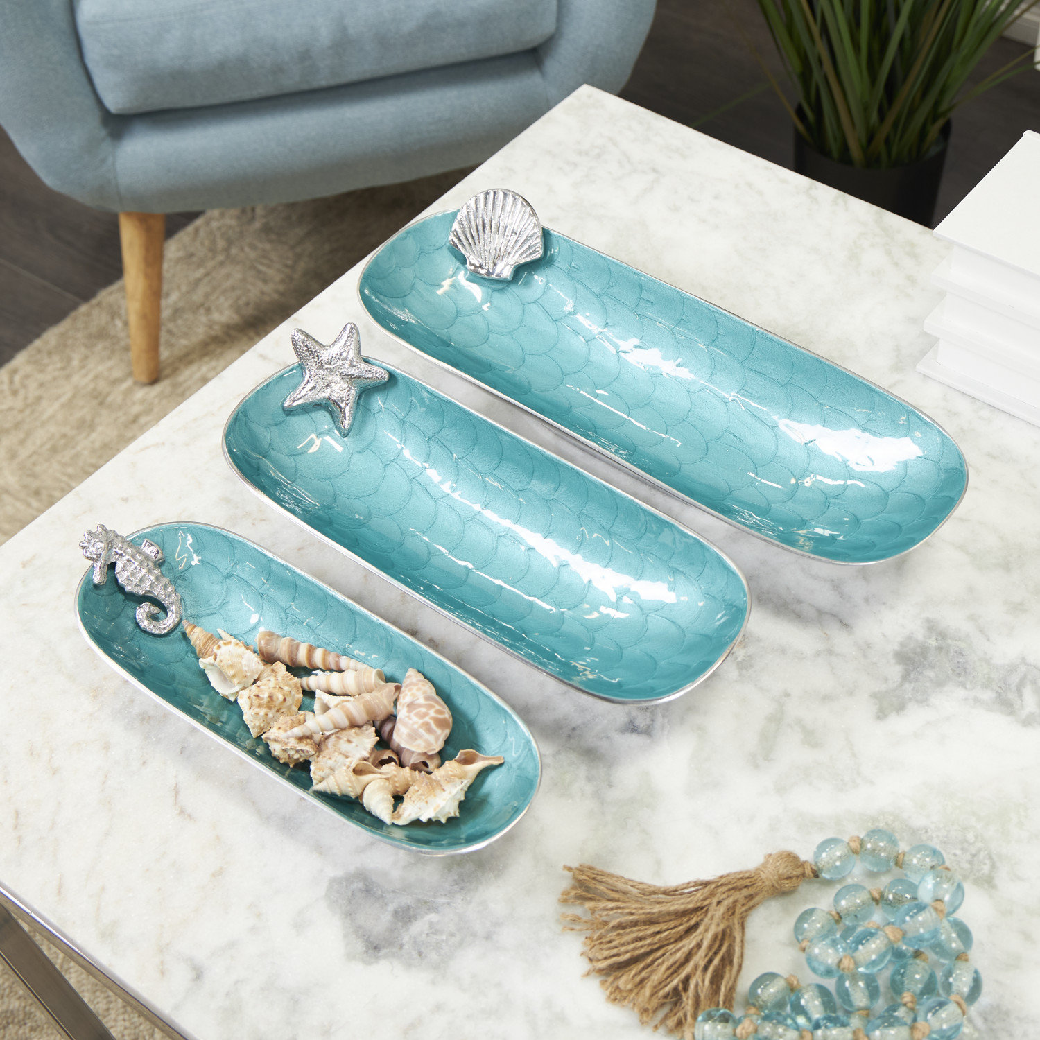 Highland Dunes Aena Aluminum Decorative Plate - Set of 3 | Wayfair