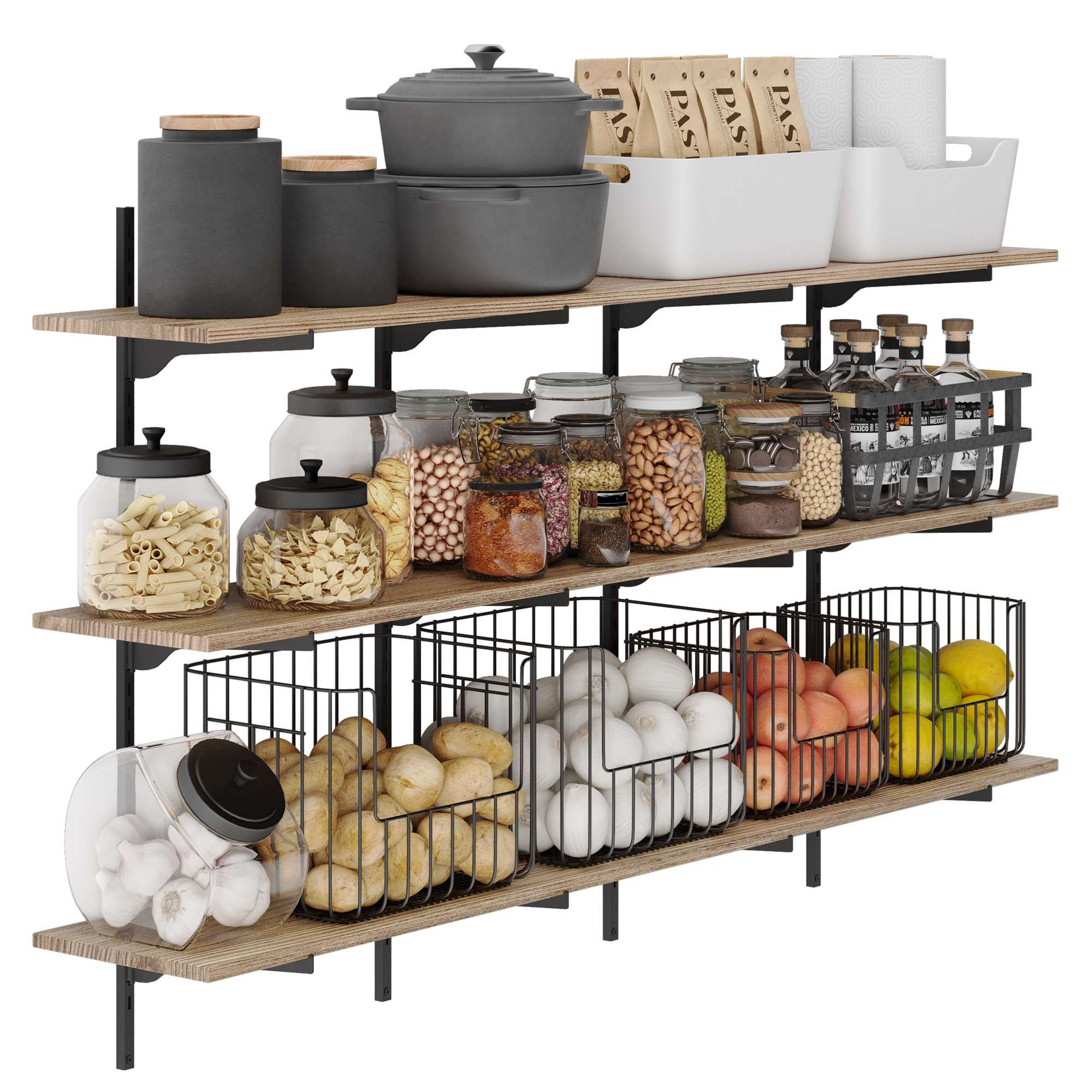 17 Stories Height Adjustable Wall Shelves, 60'' Long, 10'' Deep ...