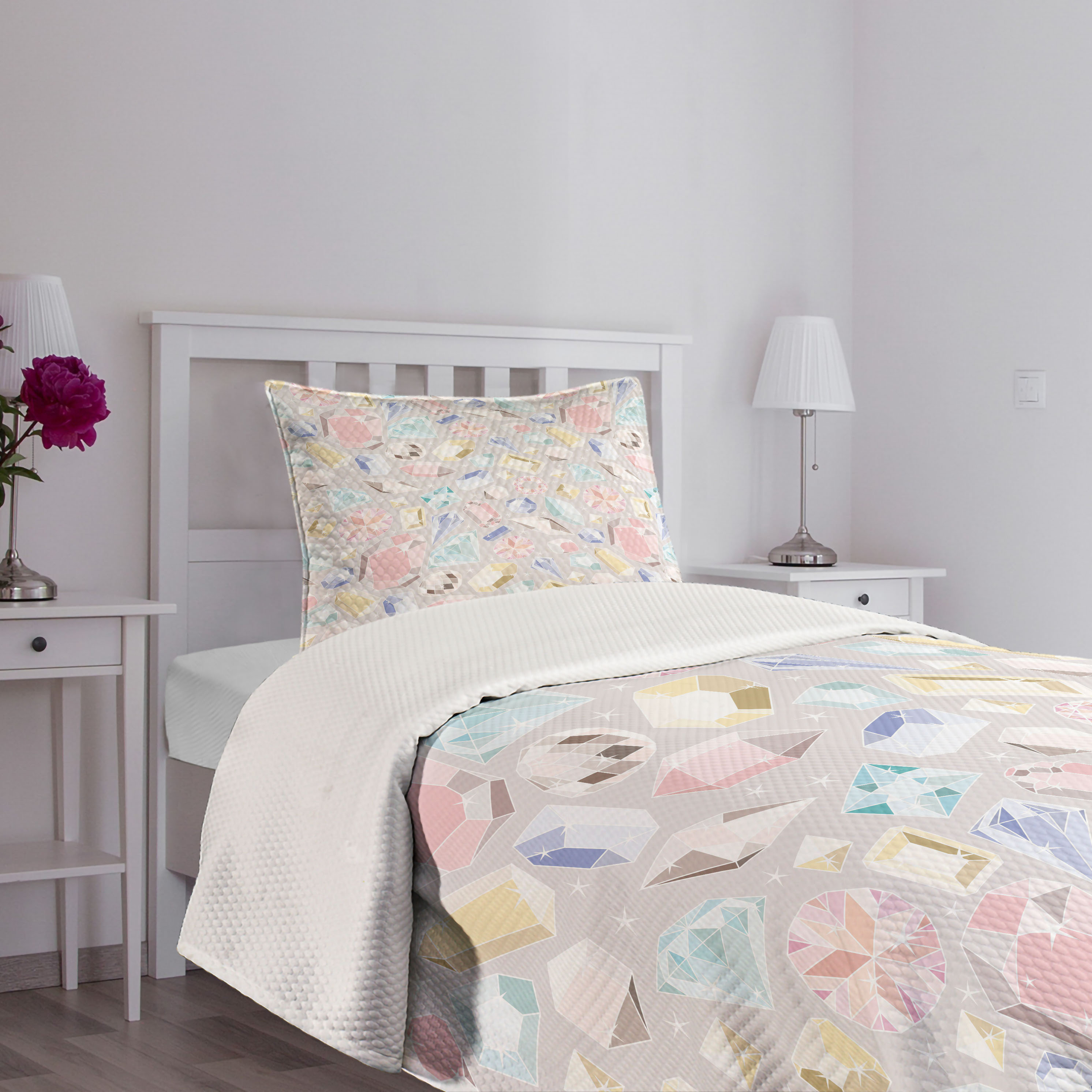Ambesonne Pastel Bedspread Set Colorful Vivid Multicolor | Wayfair