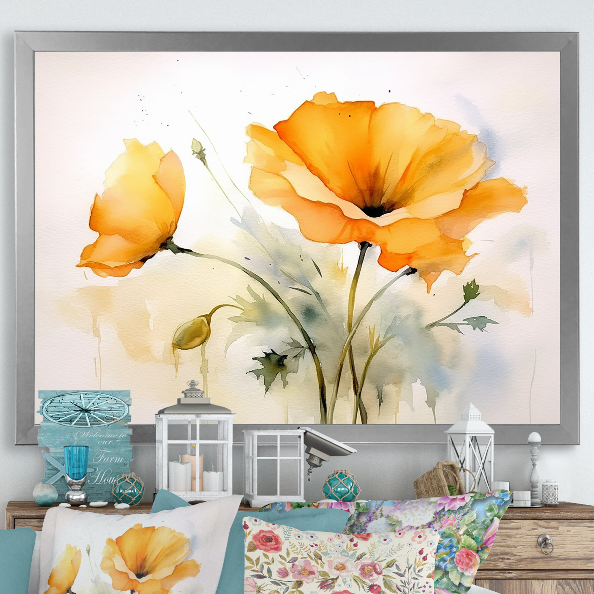 Winston Porter Watercolor California Yellow Poppy On Canvas Print | Wayfair