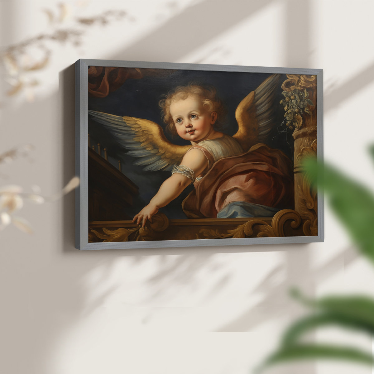 Fleur De Lis Living Angels From Above-LIII -Framed Print - Restickable ...