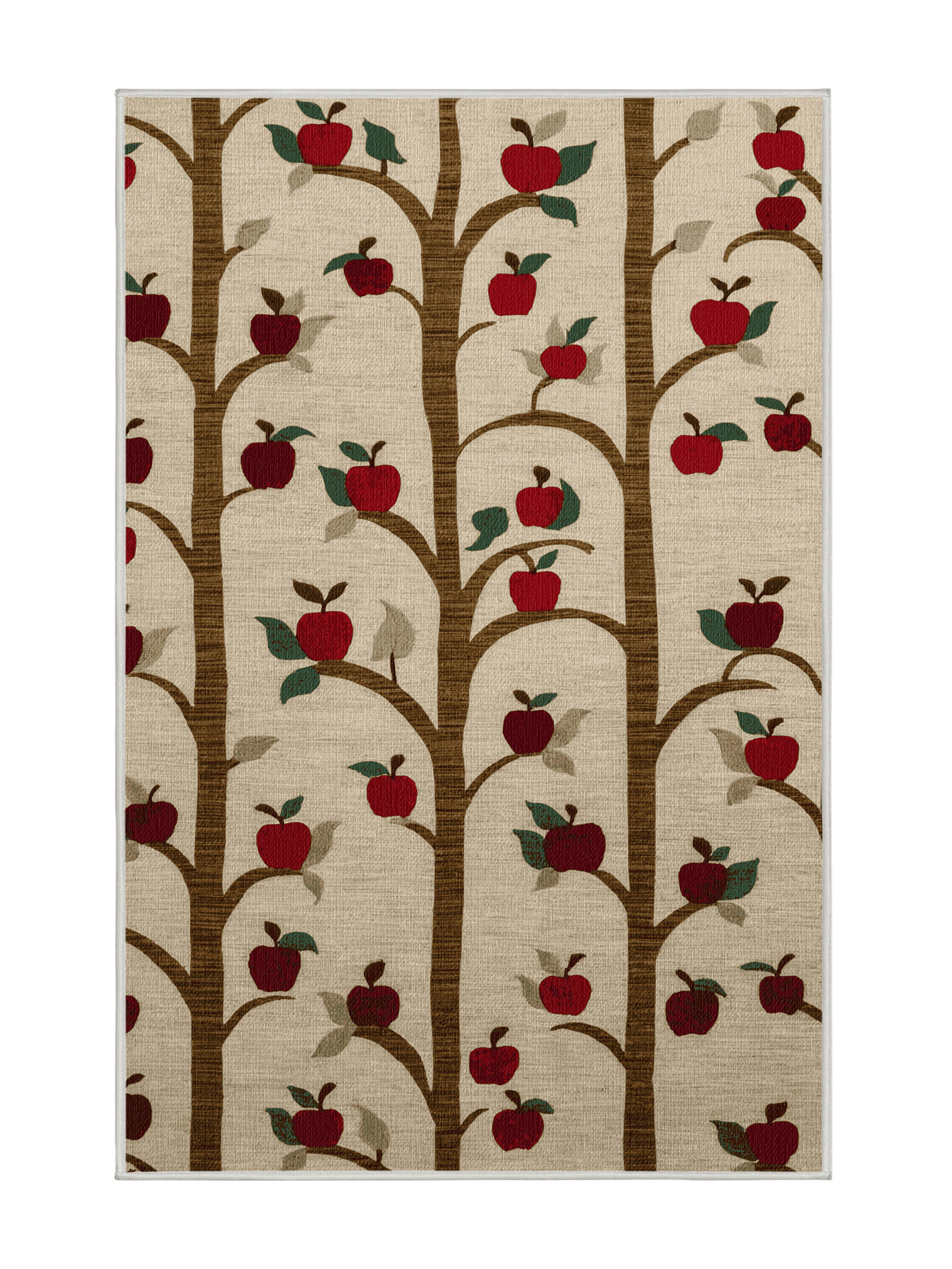 East Urban Home Washable Apple Trees Farm Area Rug | Wayfair