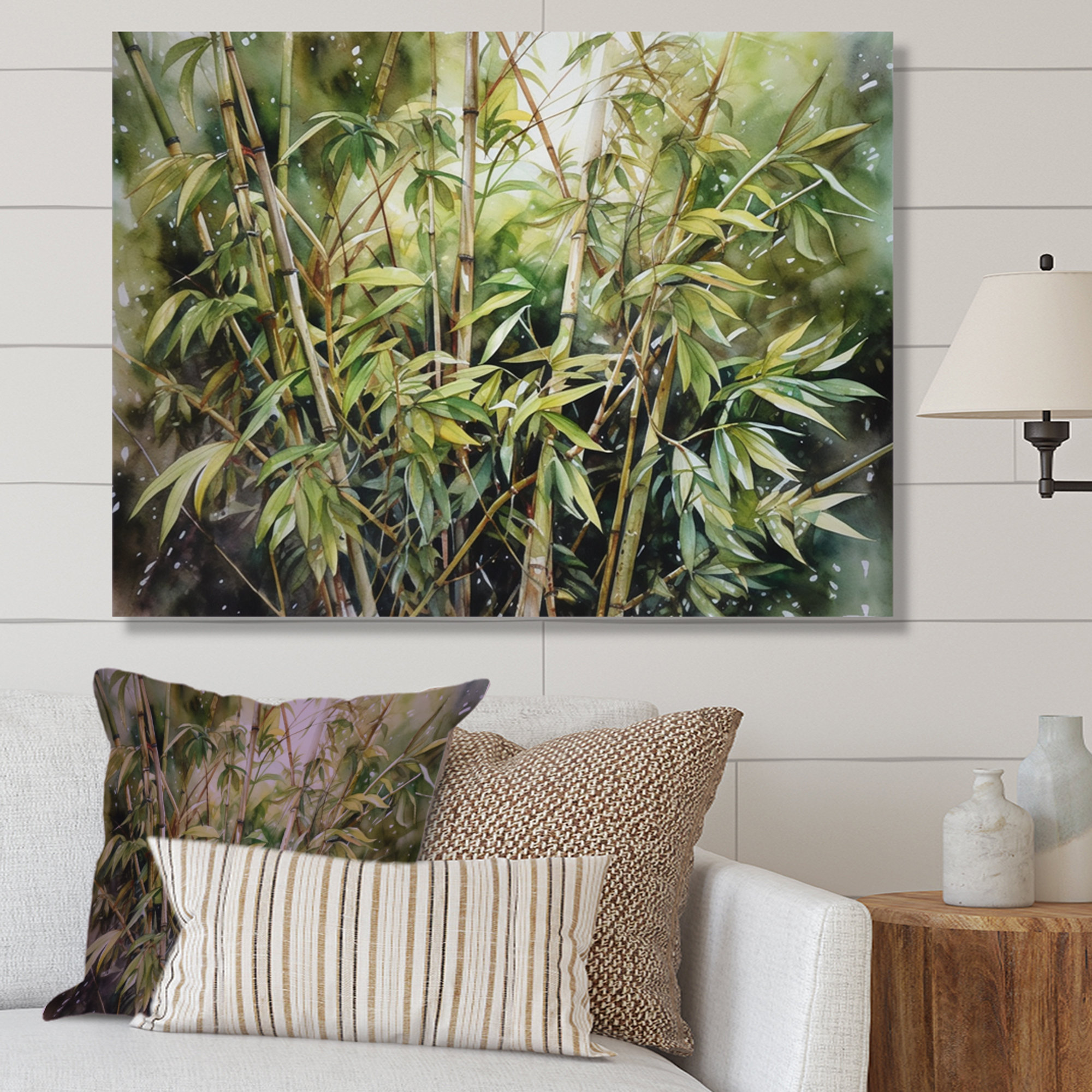 Bay Isle Home™ Gardal Green Floral Bamboo Bliss IV On Canvas Print ...