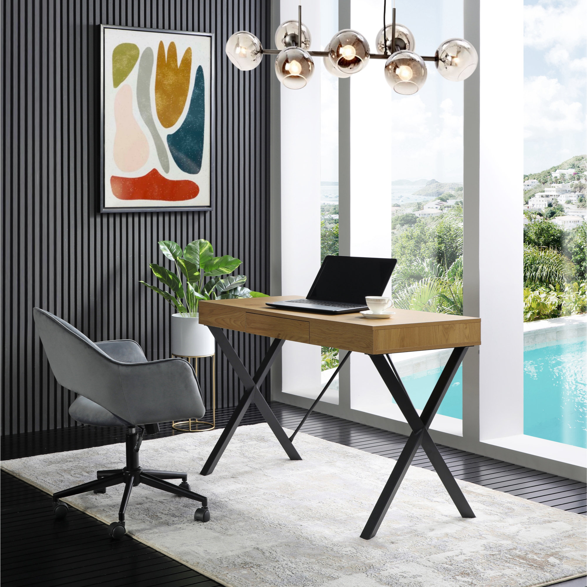 Loft Lyfe X-Leg Desk with a Drawer - Wayfair Canada