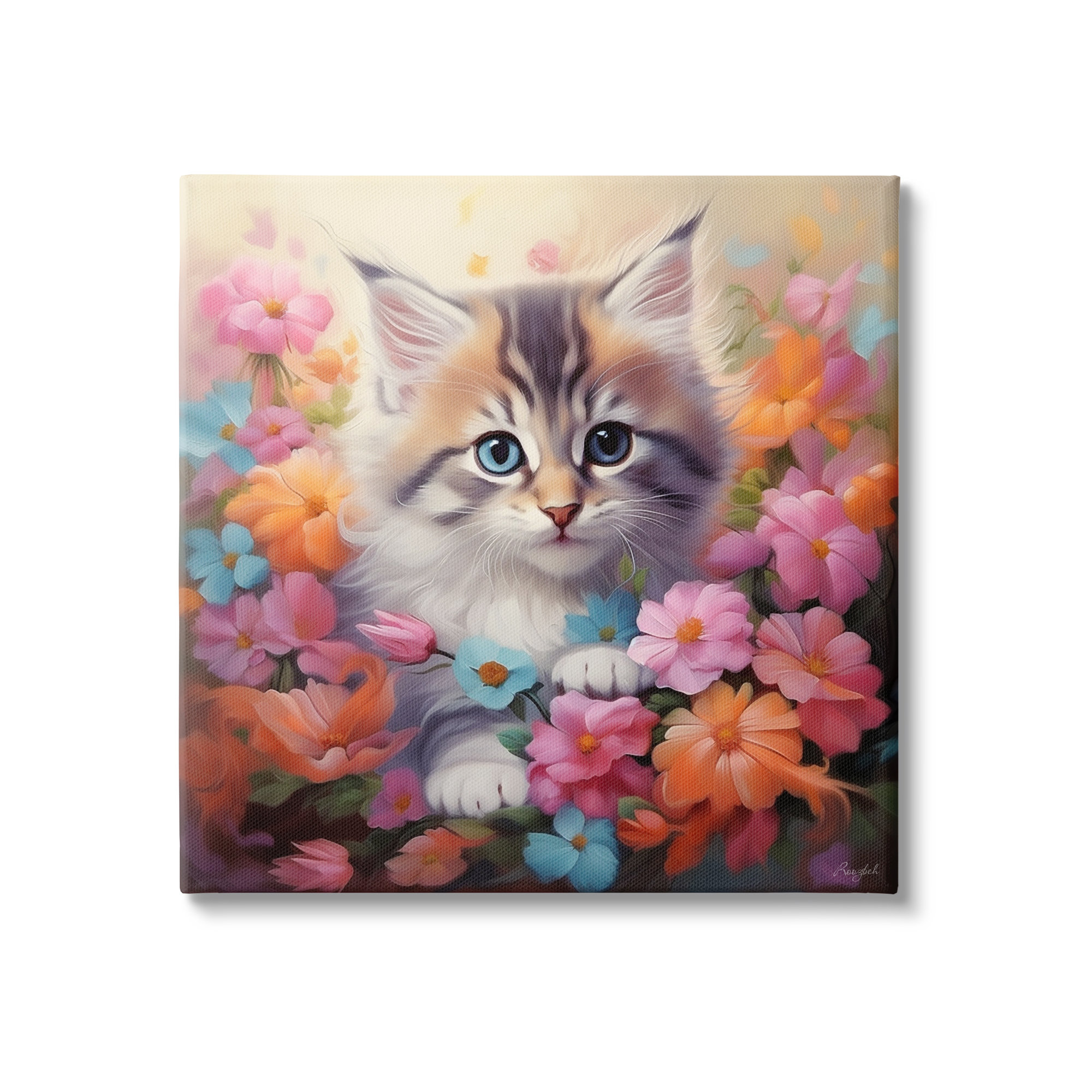 Winston Porter Kitten In Flower Meadow Canvas Wall Art Design By ...