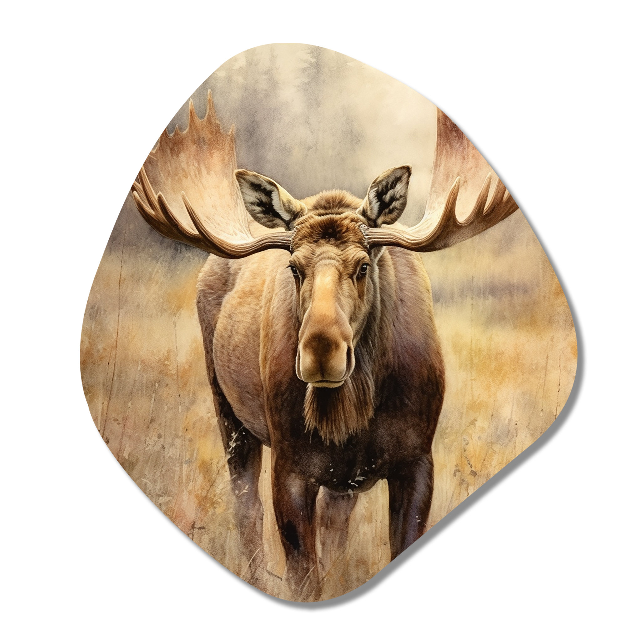 Millwood Pines Moose Serenity I - Moose Nebula Shape Asymmetric Metal ...