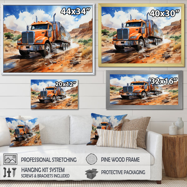 Foundry Select Dump Tractor in the Desert II - Print on Canvas | Wayfair